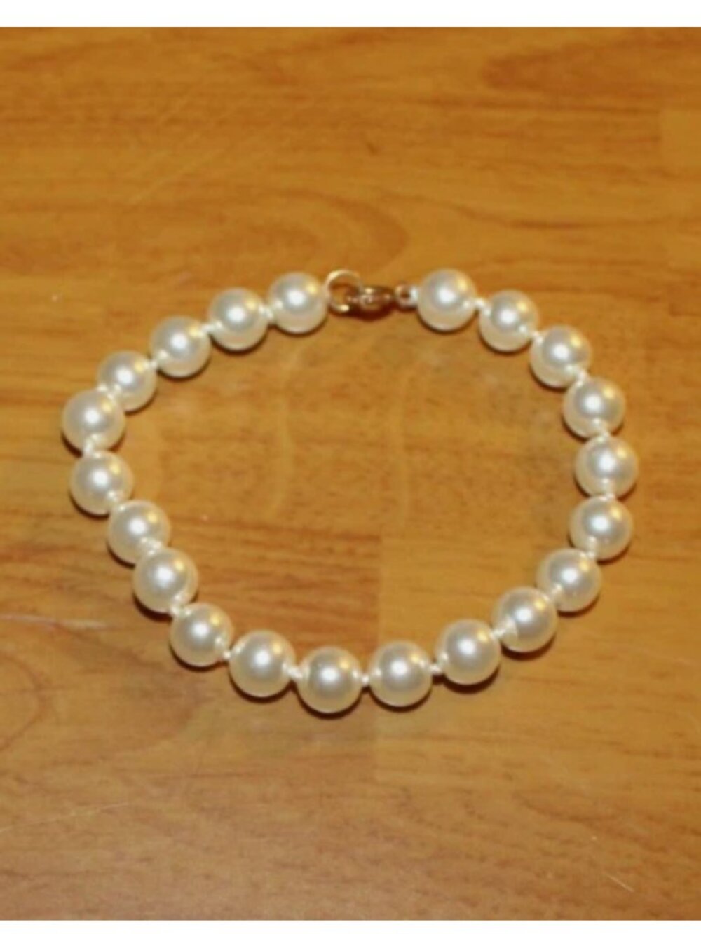 Jewelry | Vintage Single Strand Faux Pearl 75 Inch Bracelet Gold Tone ...
